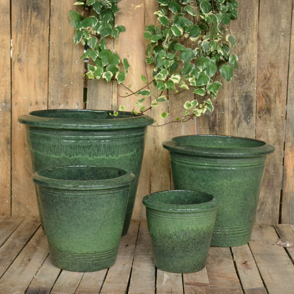 Palmers Branded Glazed Rolled Rim Ribbed Pot - M